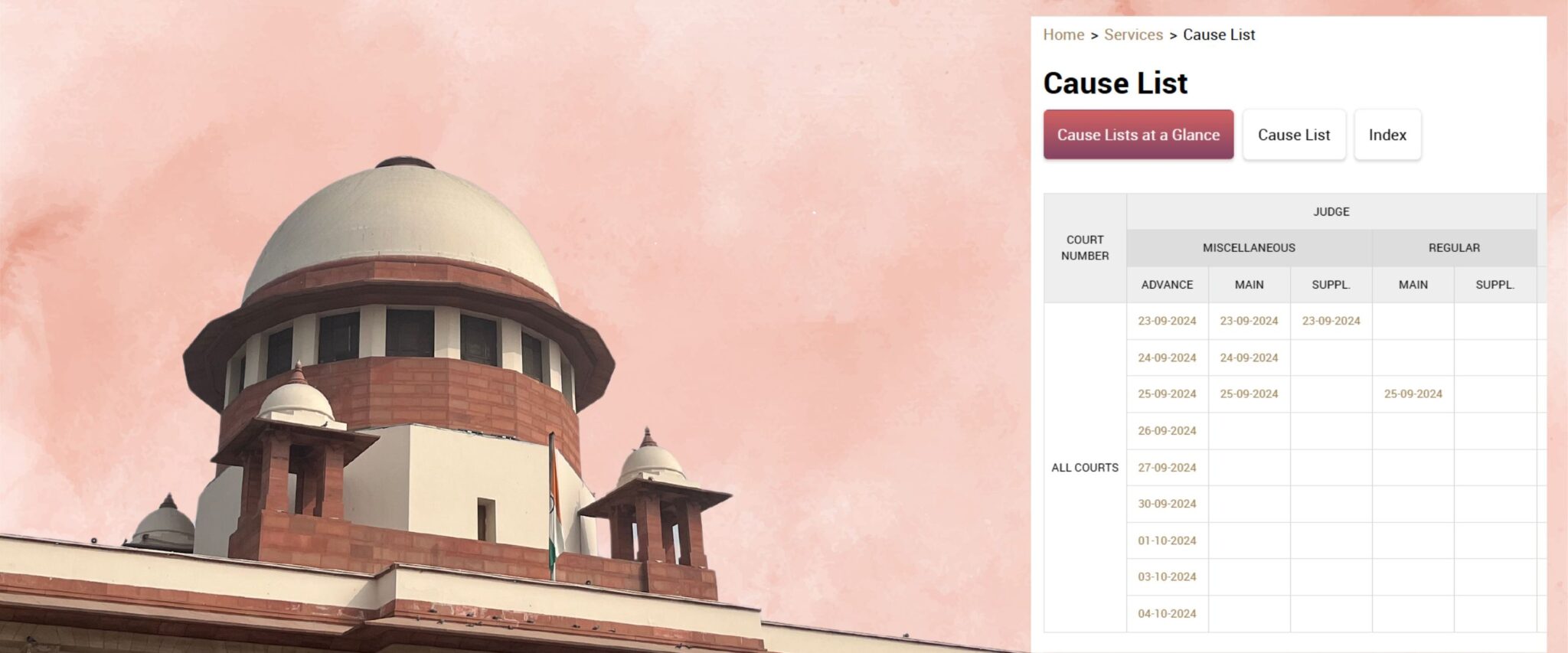 Causelists and cases - Supreme Court Observer